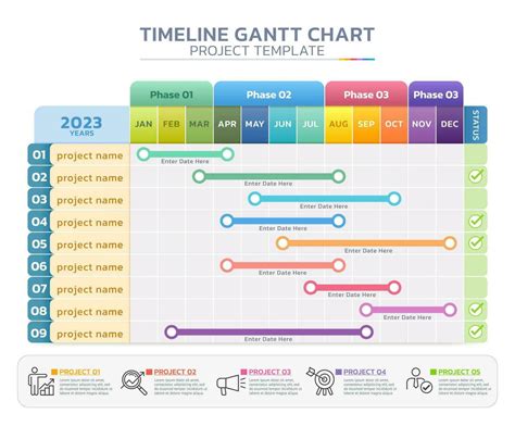 Timeline Gantt Chart Infographic Template Background 34226739 Vector