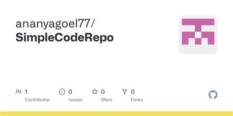 Github Ananyagoel Simplecoderepo