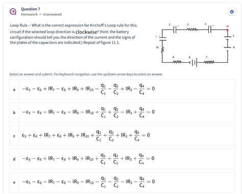 Solved Question Homework Unanswered W Loop Rule What Chegg
