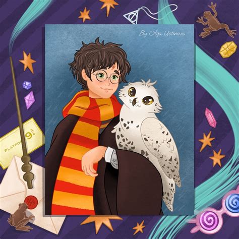Иллюстрация Персонаж к книге Гарри Поттер в стиле