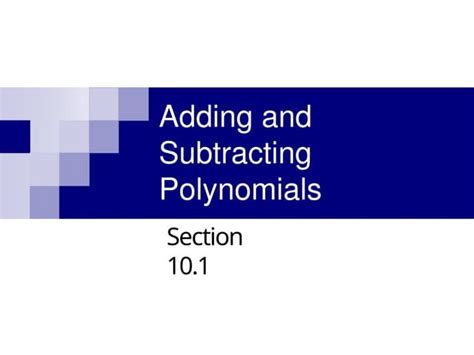 Addition And Subtraction Of Polynomialspptx