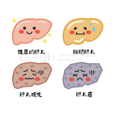 肝硬化免抠元素 脂肪肝肝硬化肝癌卡通免抠元素 素材免费下载 3000像素 Psd格式 编号71173214 千图网