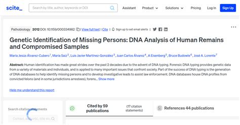 Genetic Identification Of Missing Persons Dna Analysis Of Human