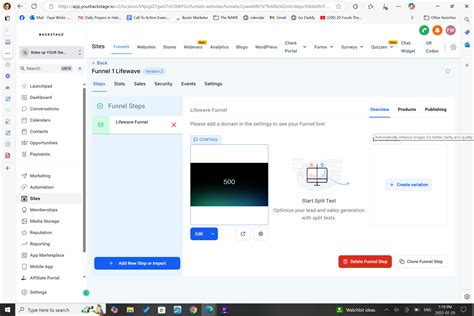 Funnel Screen Showing 500 · Backstage