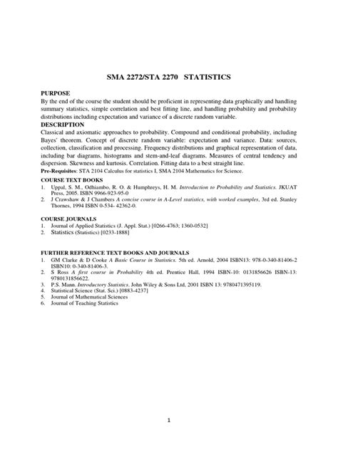 Probability And Statistics Notes Pdf Sampling Statistics