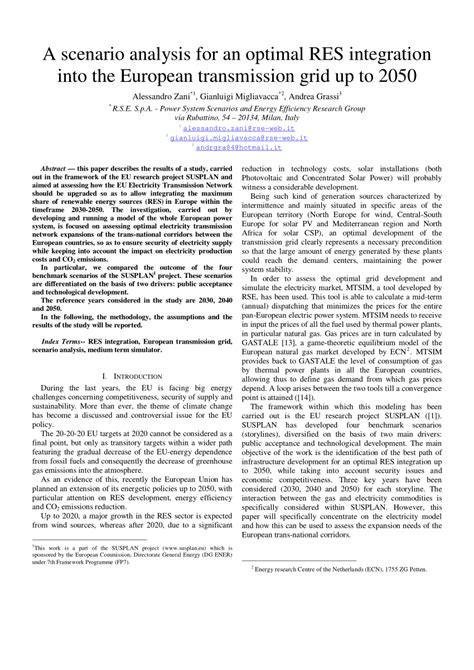 Pdf A Scenario Analysis For An Optimal Res Integration Into The European Transmission Grid Up
