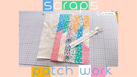 Diy 초간단 자투리원단 활용하기 바이어스 파우치 만들기 Scraps Patchwork Youtube