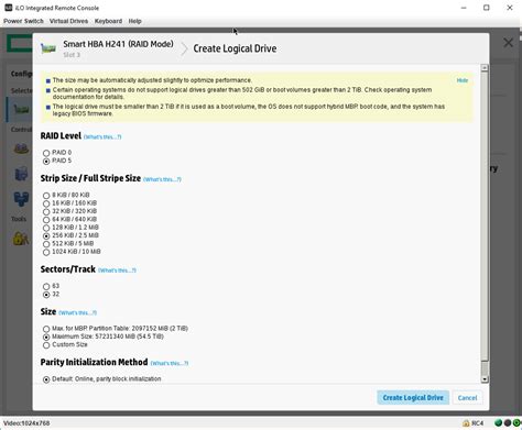 Smart Storage Administrator — создаём Raid5 с одним Spare диском