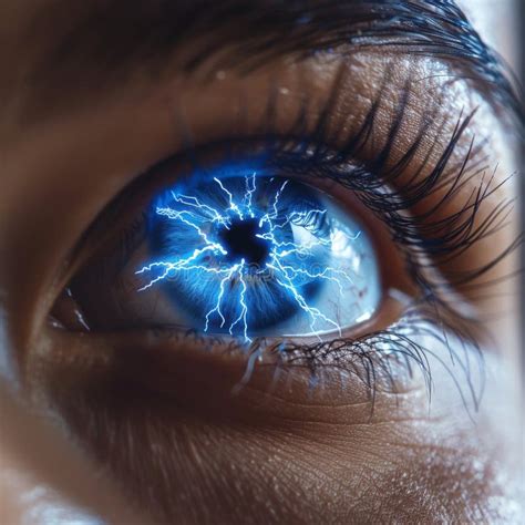 Complex Digital Network Visualized In Eye Reflection Conceptual Representation Of Data Flow