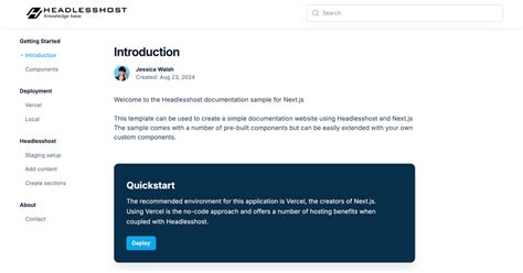 Documentation Website Templates And Starters Vercel