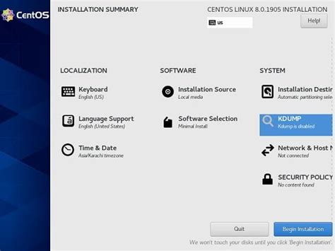 centos 8 minimal installation with screenshots centlinux