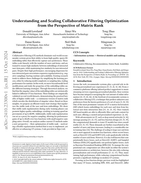 Pdf Understanding And Scaling Collaborative Filtering Optimization From The Perspective Of