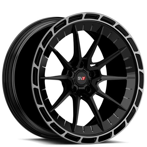 20 staggered savini forged wheels sv 1 r1 gloss black with double dark