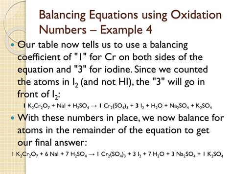 Ppt 7 3 Balancing Redox Reactions Using Oxidation Numbers
