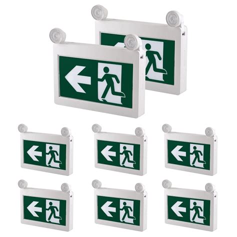 Running Man And Arrow LED Exit Sign Light With Dual Emergency Light Standard Pack Of Walmart Com