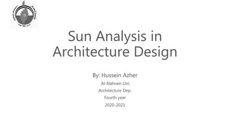 Sun Analysis In Architecture Design Pptx