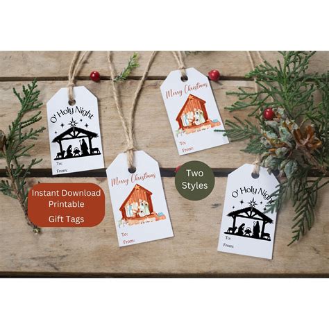 Printable Christmas T Tags Bundle Nativity T Tags Religious