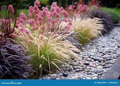 Ornamental Grasses In A Xeriscape Garden Karl Foerster Grass Pennisetum Shrubs Made With