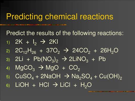 Ppt Types Of Chemical Reactions Powerpoint Presentation Free