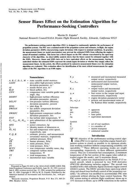 Pdf Sensor Biases Effect On The Estimation Algorithm For Performance