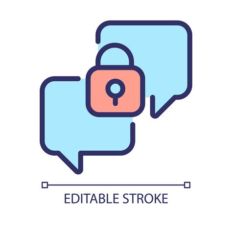 Confidential Conversation Pixel Perfect Rgb Color Icon Chat Balloons With Padlock Safe