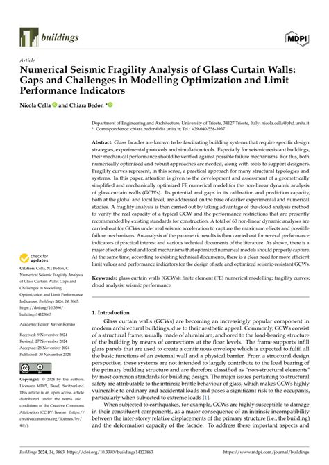 Pdf Numerical Seismic Fragility Analysis Of Glass Curtain Walls Gaps And Challenges In