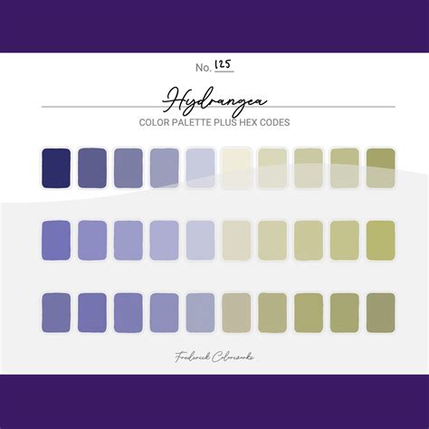 Hydrangea Dual Tone Color Scheme Procreate 30 Color Palette Swatches Hex Codes Pdf Swatch Jpeg