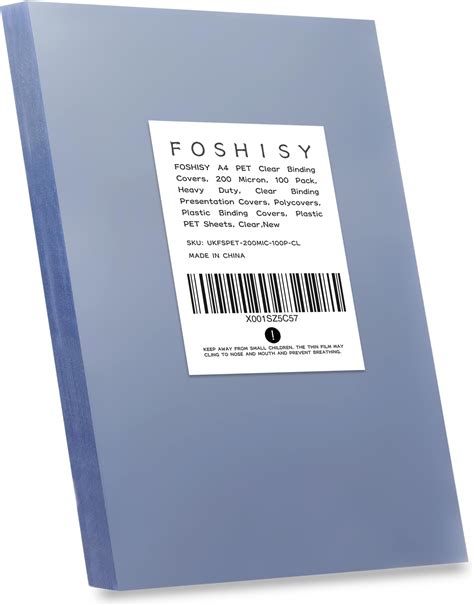 FOSHISY A Clear Binding Covers Micron Pack Heavy Duty Clear Binding Presentation