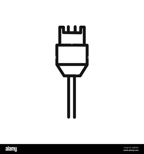 Ethernet Cable Plug Icon Linear Vector Graphics Sign Or Symbol Set For