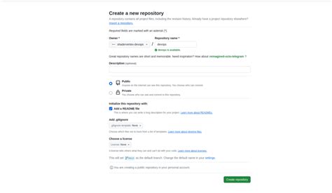 Creating Public Git Repository Devopslover