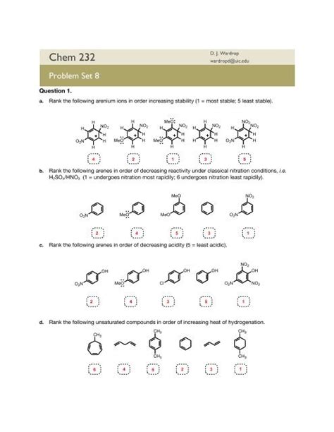 Chem 232 Problem Set 8 Answers