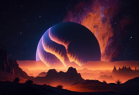 밤 배경 자산 게임 2d 미래 생성 Ai에서 하늘의 금성 무료 사진