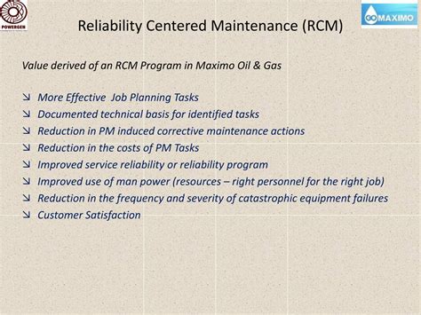 Ppt Reliability Centered Maintenance Rcm Applied In Maximo