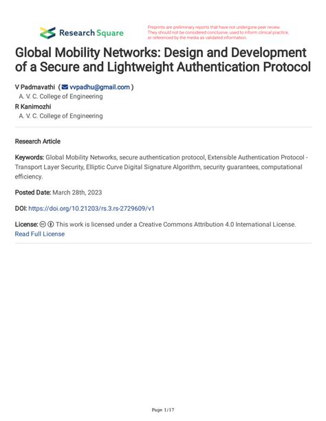 Pdf Global Mobility Networks Design And Development Of A Secure And Lightweight
