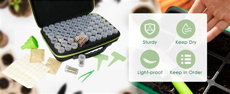 Aolamegs Garden Seed Storage Organizer Box Slots Seeds Organizer With Foam Insert Plastic