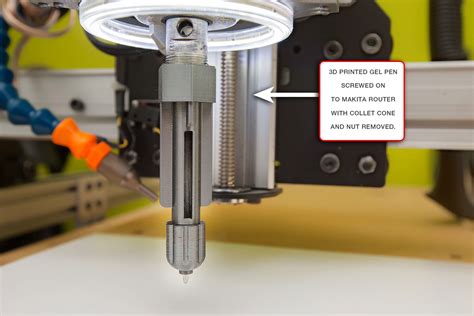 3d Printed Gel Pen For Makita Router Cnc Drawing Machine Mmg1 Design Illustration