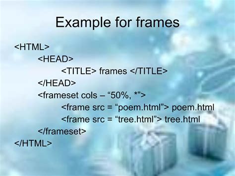 Computer Language Html Frames Ppsx Web Design And Html Internet