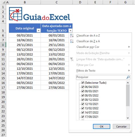 Função Texto Para Formatar Data No Excel Guia Do Excel