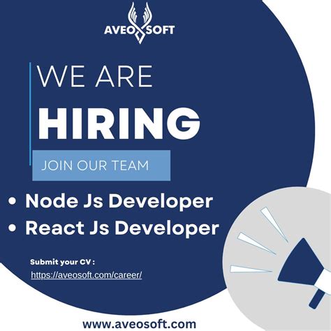 Hiring Reactjs Nodejs Developerjobs Career Aveosoft Aveosoft Pvt Ltd
