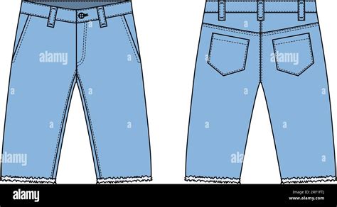 Denim Shorts Short Pants Vector Template Illustration Stock Vector Image And Art Alamy