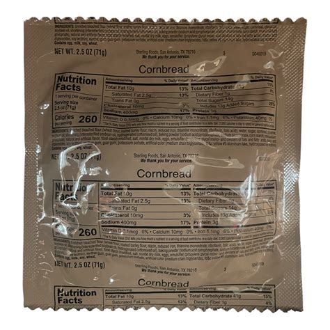 Mre Bread Cornbread Tff