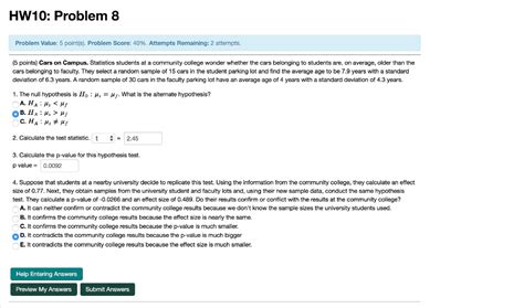 Hw10 Problem 6 Problem Value 6 Points Problem