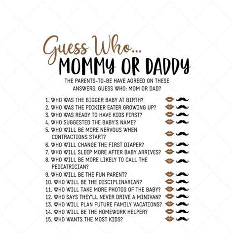 Questions To Ask About Mom At Baby Shower At Shaun Rouse Blog