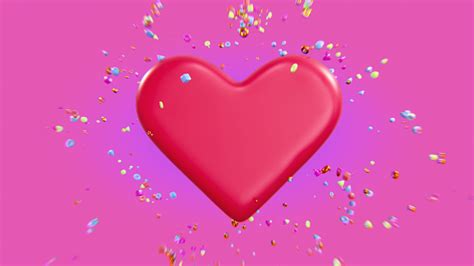 행복한 발렌타인 데이 휴일 결혼식 생일 축하해요 빨간색과 노란색 색상의 추상적인 인물 낭만적인 배너 웹 포스터가 있는 축제 배경 디자인 아이콘 하트 기호 사랑입니다 3d