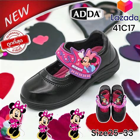 New Adda รองเท้านักเรียน เด็กผู้หญิง ลาย Minni รุ่น 41g95 ไซส์ 25 35 พร้อมส่ง Aryi Shose