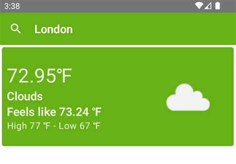 an android app that displays the current weather uses openweathermap apis