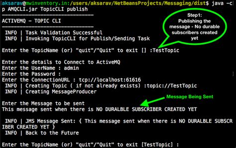 Activemq Simple Jms Client To Test Queue And Topic Activemq Cli