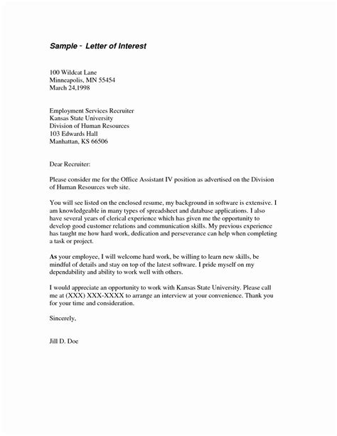 Letter Of Interest Template For Internal Job Templates Hexagon