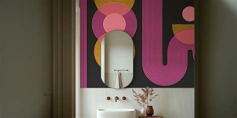 Modern Vivid Arch Lines Wallpaper