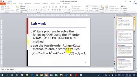 computer lab ivp ode using adam bashforth molton method youtube
